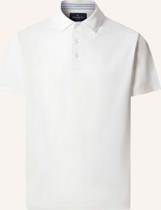 Hackett Poloshirt Jersey Woven Trim weiss