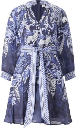 Hale Bob Femme, Robes, Bleu, Taille: 38 FR Alaina Belted Linen Dress