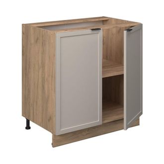 Vicco Meuble bas sous-&eacute;vier Fame-Line, GrisBeige, 80 cm avec &eacute;tag&egrave;re, sans plan de travail Vicco
