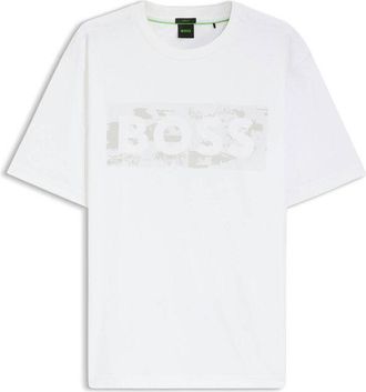 BOSS Herren T-Shirt TS_GLOBE LOGOPATTERN