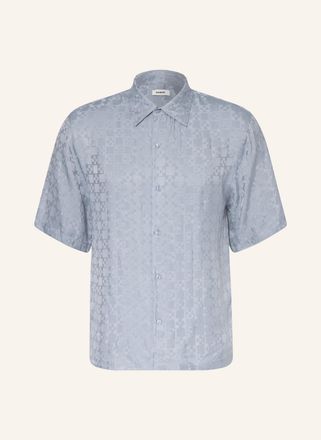 Sandro Sandro Kurzarm-Hemd Regular Fit Aus Jacquard blau