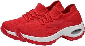 BESPORTBLE ibasenice Chaussures de Sport D&eacute;contract&eacute;es pour Femmes &agrave; Lacets Baskets Respirantes Semelle Amortissante Taille 36 Rouge L&eacute;g&egrave;res et Confortables pour