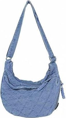 Generic Sac &agrave; bandouli&egrave;re en jean pour femme avec sangle r&eacute;glable pour le travail, le shopping, les voyages, bleu, 250.00x170.00x100.00mm/9.84x6.69x3.94inch