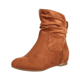 Elara Damen Stiefeletten Boots Keilabsatz Chunkyrayan P C270 Camel-38