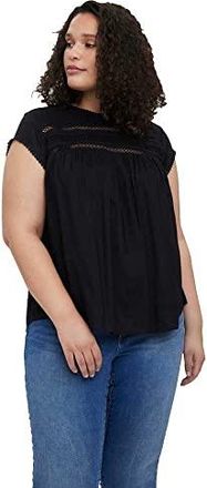 Vero Moda CURVE VMDEBBIE Pleat S/L Top WVN GA Curve Noos Blouse, Black, 54 Grande Taille Femme