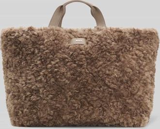 HUGO BOSS Shopper in Teddyfell-Optik mit Woll-Anteil