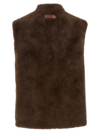 Lou Andr&eacute;a Mink-Effect Eco-Fur Vest - Brown