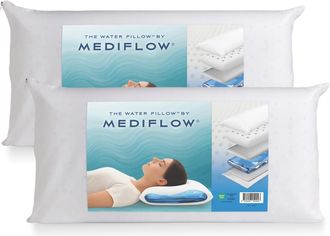 Mediflow Wasserkissen mit Memory-Schaumstoff, neu erfunden mit Wasserbasis-Technologie - Lindert klinisch erwiesen Nackenschmerzen und verbessert die Schlafqua