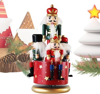 Generic Weihnachtsdekoration, Musikbox, Vintage, lustige Spieluhren, Dekoration von Nussknackerfiguren im europ&auml;ischen Stil, rotierende Nussknacker-Figuren, b