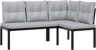 vidaXL Bancs de jardin avec coussins lot de 2 acier enduit de poudre vidaXL