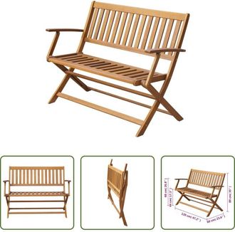 vidaXL Banc pliable - Banc de jardin 120 cm Bois dacacia solide