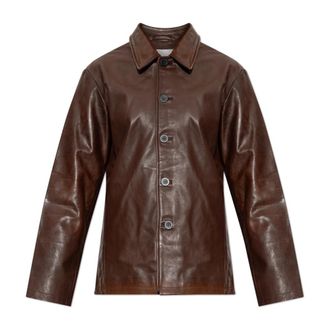 STUDIO NICHOLSON Femme, Vestes, Brun, Taille: 38 FR Landau Leather Jacket