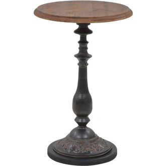 Nova Table de salon vivante avec haut en bois rond et pieds en acier sculpt&eacute;