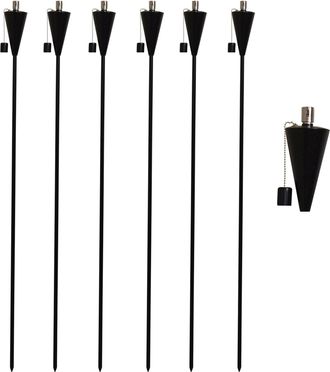 Harbour Housewares Torcia da Giardino Con Design Triangolare - Lanterna a Cherosene - Nero - 146 cm - 6 Pezzi