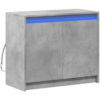 vidaXL Buffet avec led gris béton 72x34x61 cm bois dingénierie Vidaxl