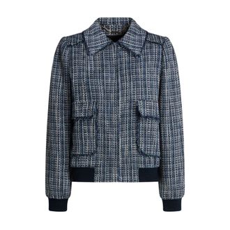 Kiton Taillierte Baumwolljacke - - Jackets - Damen - Blau - XS