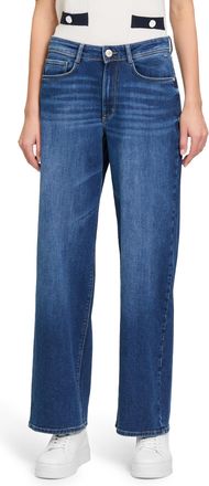 Betty & Co Damen High Waisted-Jeans mit weitem Bein 44, Blau