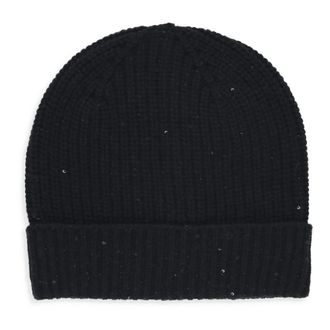 PANICALE Paillettes Rippstrick-Beanie - - Accessories - Damen - Schwarzk - ONE SIZE