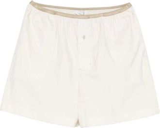 Christophe Lemaire Femme, Shorts, Blanc, Taille: 36 FR Boxer Shorts en coton et soie lav&eacute;s