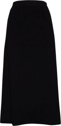 Elena Miro Femme, Jupes, Noir, Taille: 40 FR Jupe midi tricot avec rayure latérale