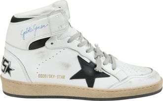 Golden Goose Homme, Chaussures, Blanc, Taille: 44 EU Sky-Star Baskets Montantes en Cuir
