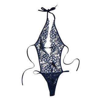 Gucci Body aus floraler Spitze - - Tops - Damen - Blau - M
