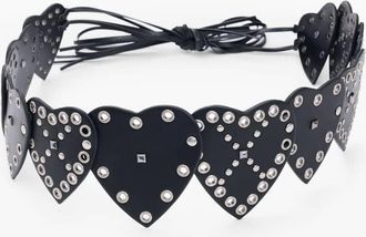 Desigual Herzg&uuml;rtel in Schwarz mit Nietenbesatz