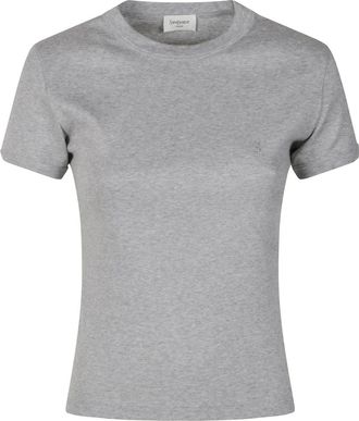 Saint Laurent Cassandre T-Shirt - - Tops - Damen - Grau - M