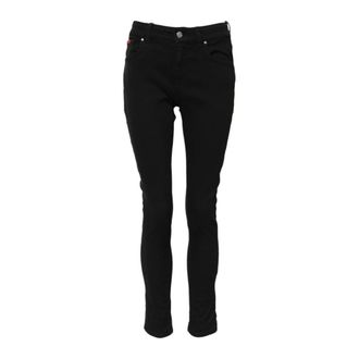 Dolce & Gabbana Schwarze Skinny Denim Jeans mit Logo - - Jeans - Damen - Schwarzk - XS