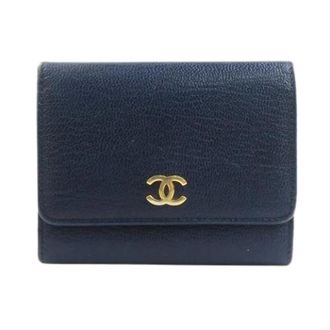 Chanel Pre-owned Leder Portemonnaie - - Pre-owned - Damen - Blau - ONE SIZE