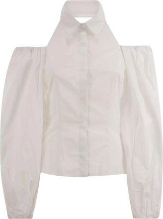 MVP Wardrobe Chemise Popeline Bardot &agrave; Col Statement - Femme - Blouses et Chemises - Blanc - Taille: 34 FR