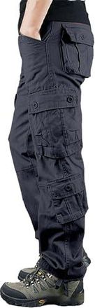 Generic Pantalon de travail pour homme multi-poches - Pantalon cargo de travail ample d&eacute;contract&eacute; en coton extensible avec cordon de serrage &agrave; la taille - Pan
