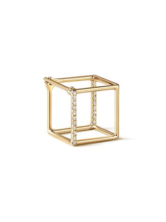 Shihara Quadratischer Ohrring mit Diamanten - Metallic