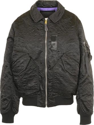 Alpha Industries Veste Bomber Broderie Camo UV Oversize Cwu-45/P - Femme - Vestes - Noir - Taille: 40 FR