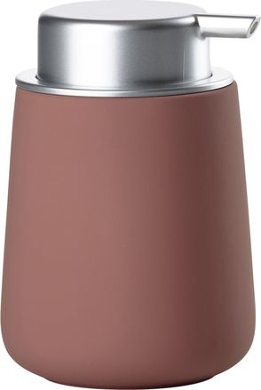Zone Denmark Nova Seifenspender fürs Badezimmer, Spender aus Porzellan für Handseife/Flüssigseife, Durchm. 8 cm, Höhe 11,5 cm, Fassungsvermögen 250 ml, Peach Red (