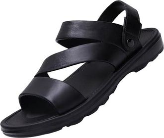 Generic Sandales pour hommes sport été plage pantoufles coulissantes en plein air pantoufles à distance sandales Sandales Compensées Noires Pour Hommes (Black