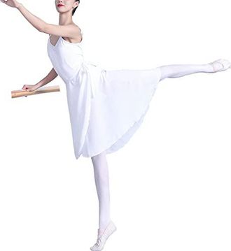 Hoerev Adultes Pure Wrap Jupe, Jupe Ballet Ballet Danse Dancewear,Blanc,13-14 Years