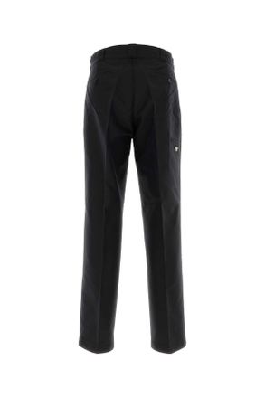 Prada Mens Black Canvas Pant Exterior: Cotton Nylon Pantaloni Trousers