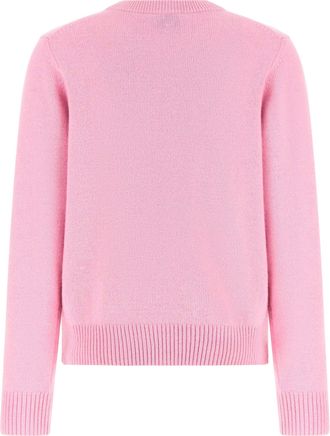 Ganni Intarsia Crab-Knit Sweater - Pink