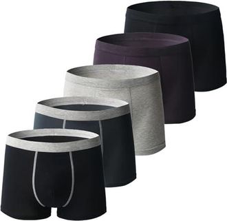 Generic Lot de 5 caleçons boxeurs ultra absorbants pour incontinence pour homme - Lavables - Confortables - Anti-fuites - Réutilisables (5 pièces, D, 3XL)