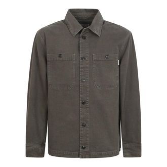 Baracuta Homme, Vestes, Noir, Taille: XS Canvas Garment Dyed Overshirt