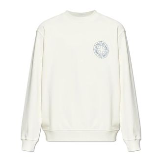 Stone Island Sweatshirt mit Rundhalsausschnitt und Logo-Print - - Sweatshirts & Hoodies - Herren - Beige - XL