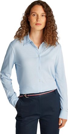 Tommy Hilfiger Damen Hemd Casual Regular Fit, Blau (Breezy Blue), XXS