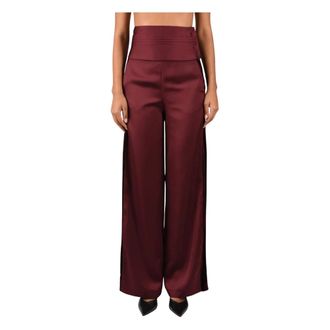Simona Corsellini Pantalon Palazzo Ruby - Femme - Pantalons - Rouge - Taille: 38 FR