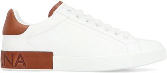 Dolce & Gabbana Homme, Chaussures, Blanc, Taille: 44 EU Portofino Leather Baskets