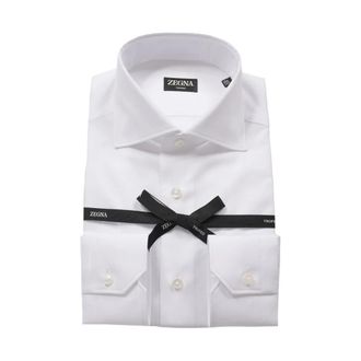 Ermenegildo Zegna Camicia Sartoriale in Cotone Trofeo Comfort - - Shirts - Herren - Wei&szlig; - M