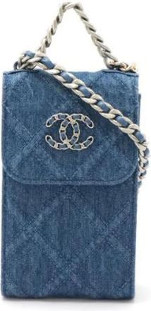 Chanel Sac bandouli&egrave;re Pre-owned Vintage en denim - Femme - Pre-owned - Bleu - Taille: ONE Size