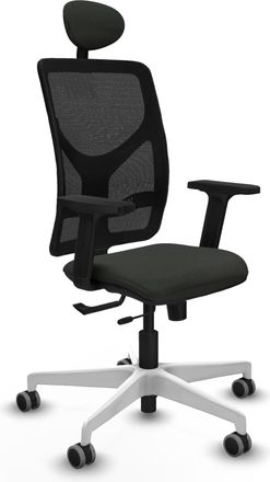 Piqueras y Crespo B&uuml;rostuhl, schwarz, mit 2D-Armlehnen, h&ouml;henverstellbarer Lendenwirbelst&uuml;tze und festem Kopfteil, ausgestattet mit Syncro/Traslack und Schneideschaum, 