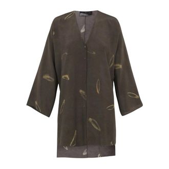 Cortana Irina Seidenbluse mit Print - - Blouses & Shirts - Damen - Gr&uuml;n - XS