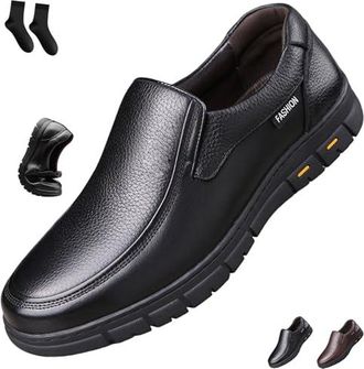 Generic Mocassins &agrave; enfiler confortables en cuir pour homme - Chaussures de marche d&eacute;contract&eacute;es - Tendance - Souple et antid&eacute;rapant - Fait &agrave; la main, Peluche